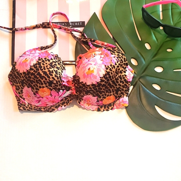 Victorias Secret Swim Euc Victorias Secret Flower Leopard Pattern